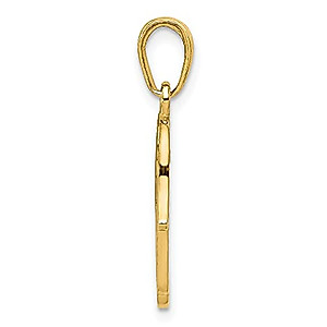 14K Yellow Gold Jewish Hand of God Star David Magen Necklace Judaica Religious Pendant Israel Charm 25mm x 12mm Only