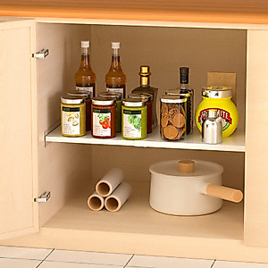 MIYUPTC Adjustable Closet Storage Shelves, Heavy Duty Expandable Wardrobe Shelves Organizer System for Closet Cabinet Wardrobe Cupboard Bedroom Garage 2 Pack (L:16.9'' to 31.5"; W:11.8'')