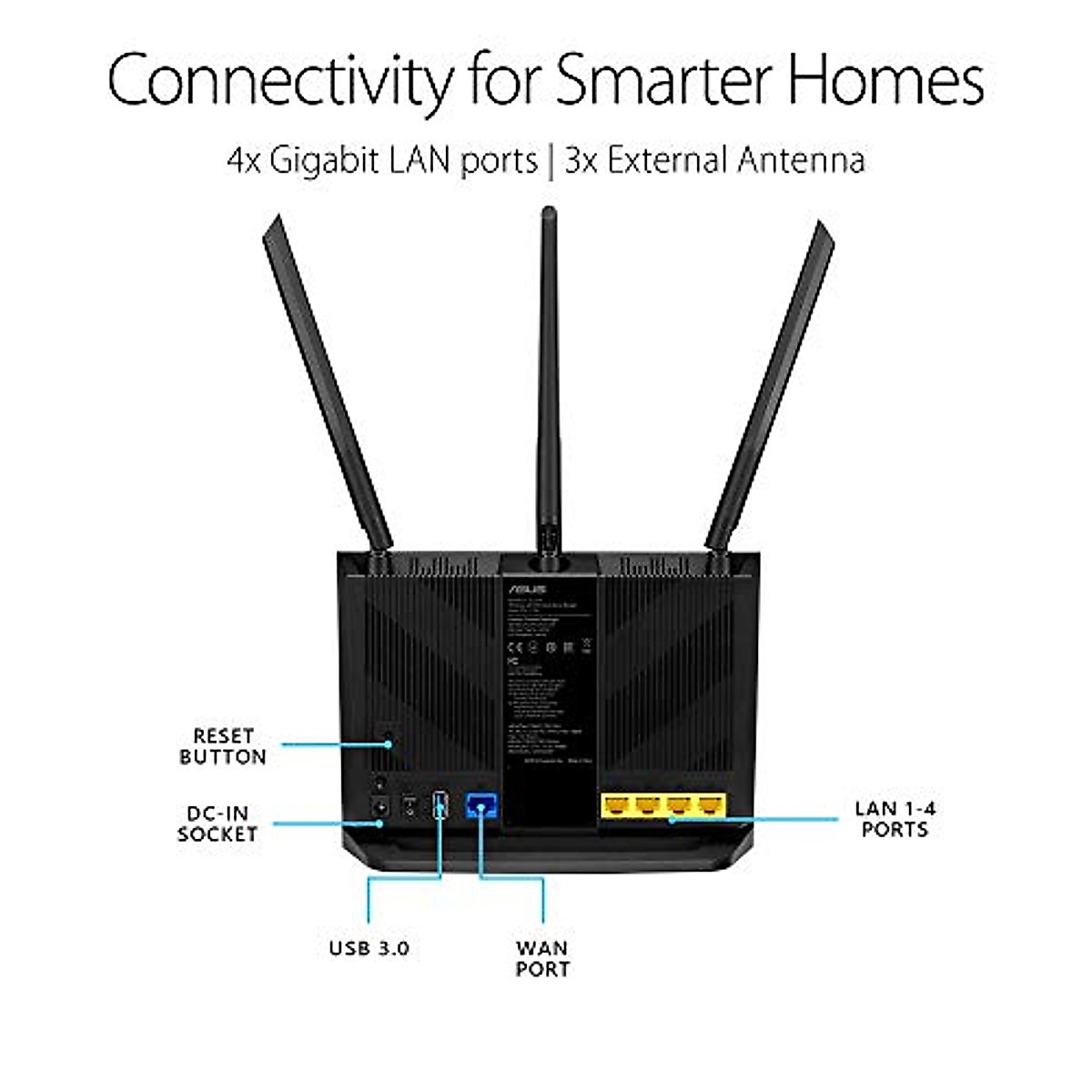 ASUS AC1750 WiFi Router (RT-ACRH18) - Dual Band Wireless Internet Router, Easy Setup, Parental Control, USB 3.0, AiRadar Beamforming Technology extends Speed, Stability & Coverage, MU-MIMO