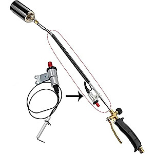 MENSI Propane Self Ignition High BTU Weed Torch Accessories Replacement Parts Piezo Push Button Igniter with Fixing Clamps And Spark Ceramic