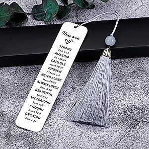 Christian Bookmark Gifts for Women Faith Easter Religious Bible Verse Baptism 1st First Communion Gifts Inspirational Godson Goddaughter Kids Boy Girl Birthday Graduation Christmas Stocking Stuffers