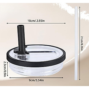 2 PCS 40 oz Replaceble Tumbler Flip Straw Lid for Stanley Cup With straw，Reusable Tumbler Cover, Spill Proof Splash Resistant Tumbler Lids (Black and White)