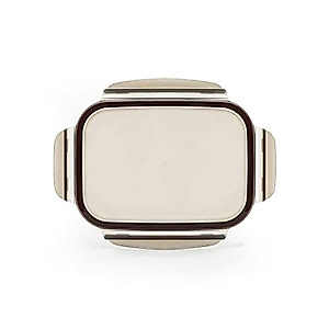 CUITISAN FLORA RECTANGLE AIRTIGHT CONTAINER NO.8 60.8oz, STAINLESS STEEL FOOD CONTAINER, WATERPROOF, MICROWAVE and DISHWASHER AVAILABLE