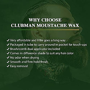 Clubman Moustache Wax Hang Pack Brown 0.5 oz x 3 packs