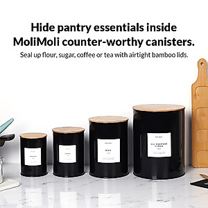 Molimoli Flour and Sugar Containers, Kitchen Containers, Sugar Canisters, Sugar Containers For Countertop, Canisters Sets For The Kitchen, Kitchen Counter Decor, Set of 4…