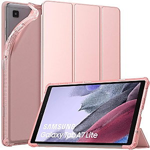 MoKo Case Fits Samsung Galaxy Tab A7 Lite 8.7" 2021 (SM-T225/T220/T227), Slim Lightweight Smart Case Trifold Stand Case with Soft TPU Translucent Frosted Back Shell for Galaxy Tab A7 Lite, Rose Gold