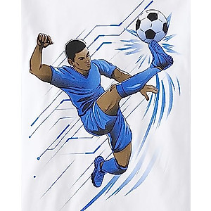 The Children's Place Boys Sports Long Sleeve Graphic T-Shirts Soccer Player Small