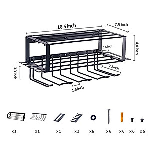 PLOSIF Power Tool Organizer, Ultra Heavy Duty Wall Mount Drill Holder 3 Layers Floating Shelves, Garage Shelving on Pegboard, Garage Organization and Storage Rack for Dad