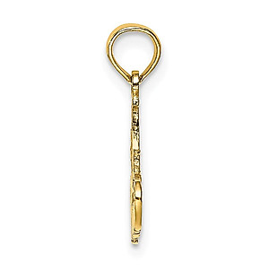 Solid 14k Yellow Gold Number One # 1 MOM Pendant Charm - 15mm x 13mm