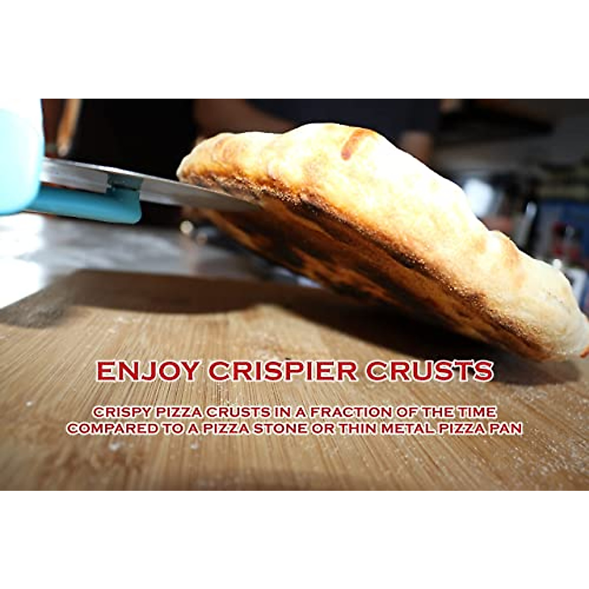 THERMICHEF by Conductive Cooking - Square Pizza Steel Plate for Oven Cooking and Baking (3/8" Deluxe, 16”x16” Square) - Made in USA