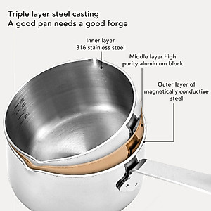 Stainless Steel Mini Sauce Pan, 350/500ML Small Saucepan Sauce Cup Sauce Pot with Long Handle for Banquet Chocolate Melting Coffee(350ML)
