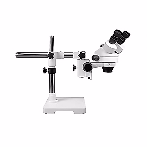 Vision Scientific VS-3FZ-IFR07 Simul-Focal Trinocular Zoom Stereo Microscope | 10x WF Eyepiece, 0.7X—4.5X Zoom, 3.5X—90x Magnification, 0.5X & 2X Aux Lens