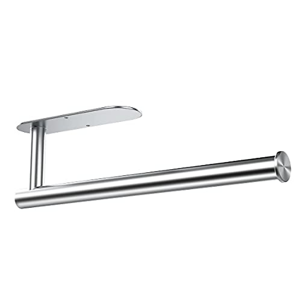 Paper Towel Holder Wall Mount-Adhesive or Drilling Stainless Steel Paper Towel Holder Under Cabinet Mount for Kitchen Bathroom (Silver)