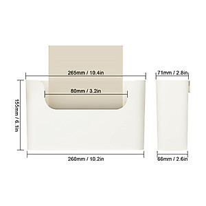 YOHOM No Drilling File Holder Wall Mails Magazines Organizer Adhesive Door Mount, Single Pocket, Off-white
