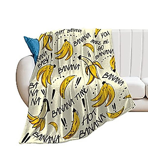 STWINW Funny Banana Throw STWINW Gifts for Women Men Ultra Soft Throw Blankets Lightweight Couch Bed STWINW Warm Plush Flannel STWINW 40''x50'' Cooling STWINW Home Decor Blanket