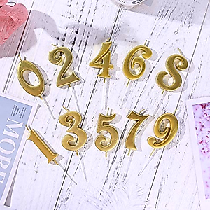 Gold 15th Birthday Candles for Cake, Number 15 1 5 Glitter Candle Party Anniversary Cakes Decoration for Kids Women or Men
