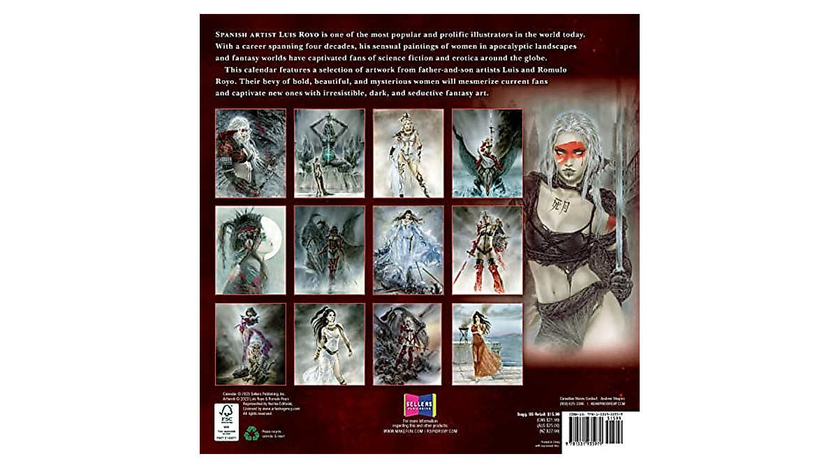 The Fantasy Art of Royo 2024 Wall Calendar