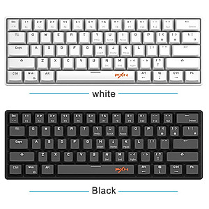 PXN K30 60% Mechanical Keyboard Wireless Mobile Gaming Keyboard Backlit Wired LED Mini Compact Keyboards Compatible with Android PC Laptop (White)