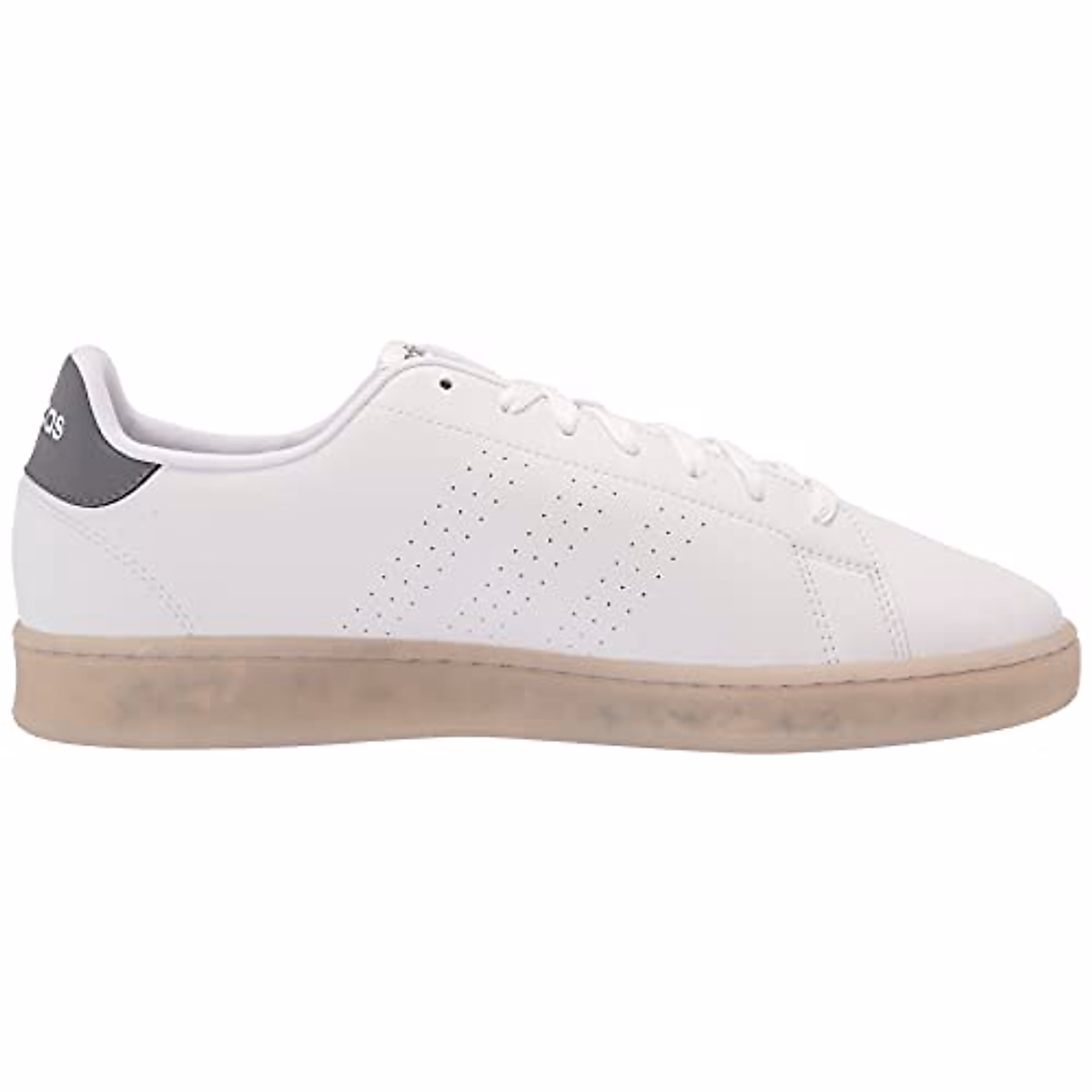 adidas Men's Advantage Eco Racquetball Shoe, White/White/Grey, 10