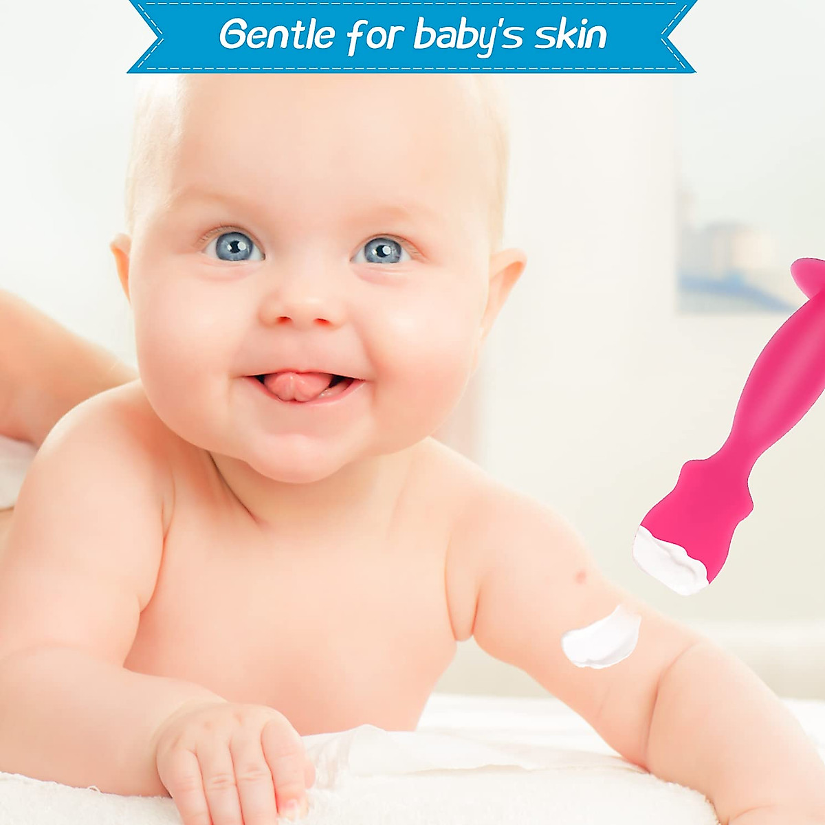 Baby Diaper Cream Spatula Applicator,4 Pack Baby Butt Paste Spatulas Made of Soft Silicone,Mini Baby Diaper Rash Cream Brush (Small)