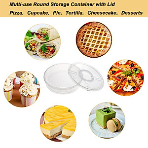 BTSKY Clear Plastic Pizza Container with Lid and Handle 12 Inch Round Pie Carrier with Lid Portable Pizza Keeper Reusable Food Storage Container for Cheese, Desserts, Holds up to 11 Inch Pizza