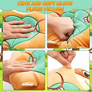 Leyndo 14 Inch Sloth Plush Throw Pillow Cute Sloth Stuffed Animals Soft Plush Stuffed Sloth Pillow for Birthday Chinese New Year Party Favor Gift Sofa Bedroom Decor