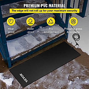 VEVOR 30 0in, 10in x 30in 120V Walkway, PVC Heated Ice Power Cord, Ideal Winter Outdoor Slip-Proof Snow Mat, 2'' per Hour Melting Speed, Black