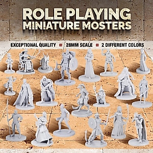 Path Gaming Town Folks Set, 40 Fantasy Tabletop Miniatures for Dungeons and Dragons. 28MM Scaled, 20 Unique Designs, Bulk Unpainted Miniatures, Great for D&D