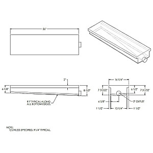 RecPro 23 Gallon RV Holding Tank 56" x 16 1/4" x 8 1/2" | 3366 | Black Waste Water | Made in America