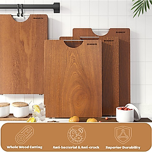 Brosisincorp Real Solid Sapele Wood Cutting Board One Piece No Glue Non Toxic All Whole Single Wood Butcher Block Thick Hard Wood Heavy Duty Edge Grain (X-large, 17.71"L*11.81"W*1.18"Th)