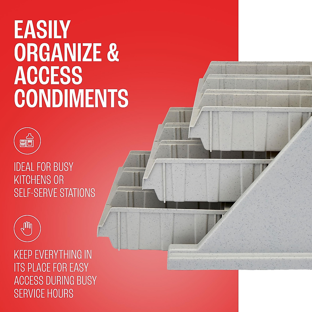 Cambro 9RS9480 Versa Speckled Gray 9-Bin Organizer Rack Case of 1