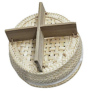 Heavens Tvcz Bamboo Rice Steamer Basket with Lid Sticky Rice Cooker Thai Home Electric Cooker Food Safe Free Cloth 1 piece