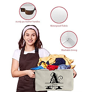Personalized Gift for Women/Men, Customs Basket with Name Storage Bins for Organizing Shelves, Letter A Collapsible Custom Storage Boxes with Handle, Monogram Words Customized Closet Organizers