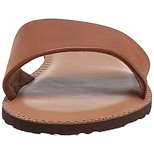Volcom Women's Simple Synthetic Leather Strap Slide Sandal, Tan, 5 B US