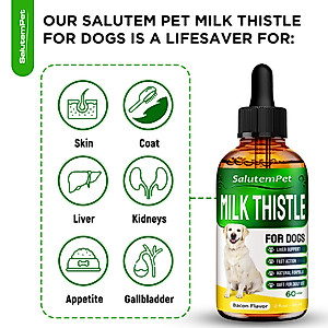 Milk Thistle for Dogs and Puppies | Liver Support for Dogs | Kidney Support for Dogs | Dog Liver Supplement | Herbal Composition Only | Attractive Bacon Flavor | 2 Oz