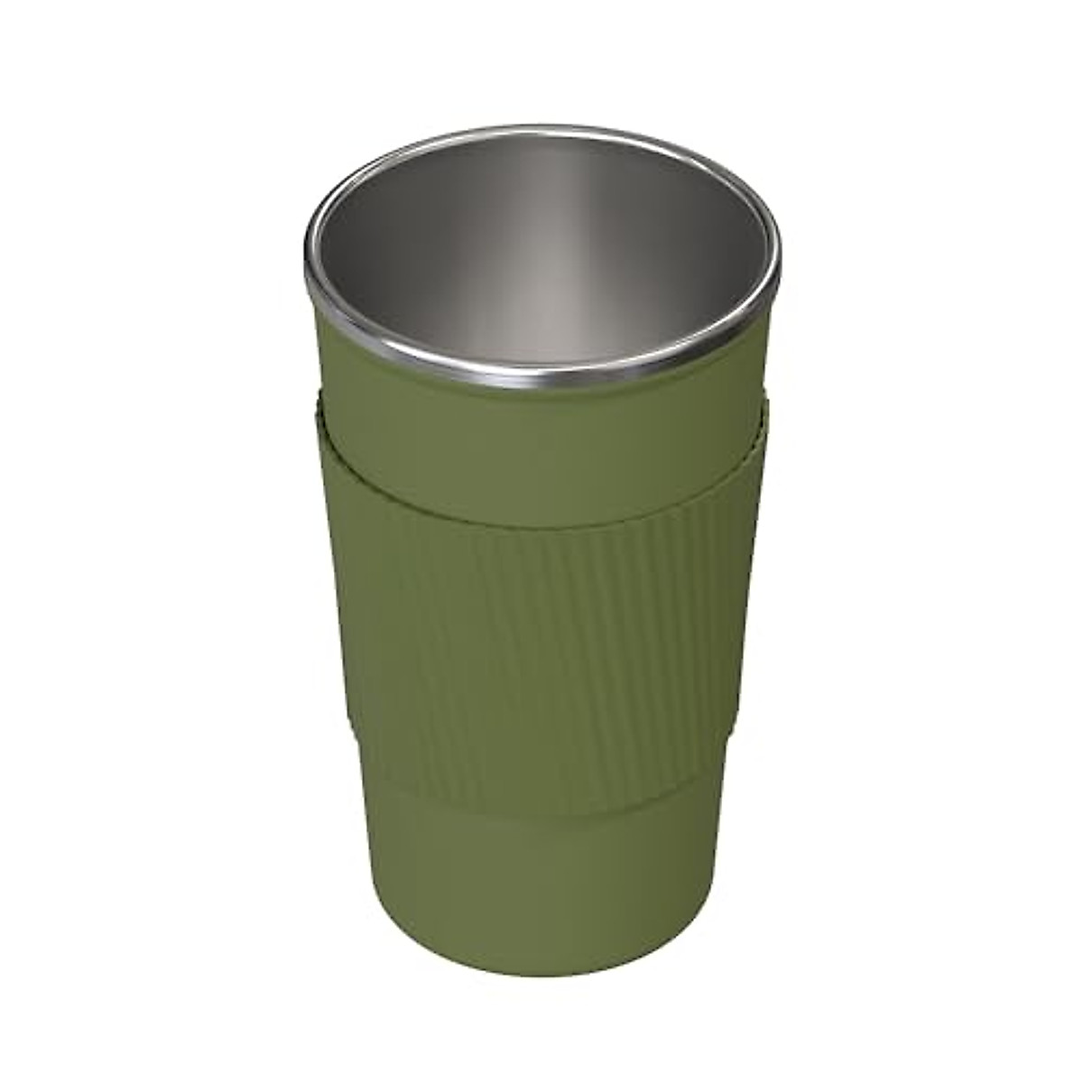 OUTDOORS PROFESSIONAL OUTD9454 Stainless Steel Double-Walled Vacuum-Insulated Coffee Cup with Spillproof Lid (17.2 Oz.; Olive Green)