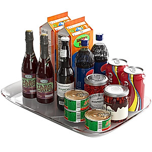 Uaxolwz Lazy Susan Turntable Organizer for Refrigerator, Clear Rectangular Fridge Organizer Storage 15.7 inche, Square Lazy Susan for Refrigerator Cabinet, Table, Pantry, Kitchen, Countertop