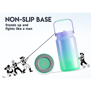 Meoky 50 oz Tumbler with Handle, Stainless Steel Vacuum Insulated Water Bottle, Keeps Cold for 36 Hours, 100% Leak Proof, BPA-free, Non-slip Base (Fairyland)