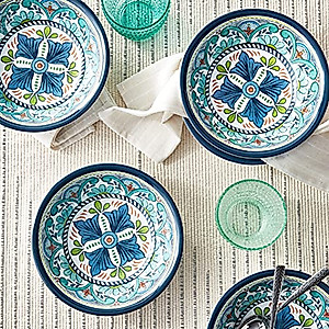 Certified International Talavera All Purpose Melamine Bowl, 7.5" x 2", Set of 6, 7.5x2 Inches, Multicolor, 14oz