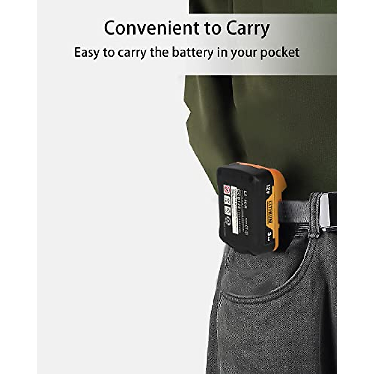 COMRGIKE 2Pack 12V 3.0Ah Battery Replacement for Dewalt 12V Battery DCB123 DCB127 DCB122 DCB124 DCB121 Compatible with Dewalt 12V Tools