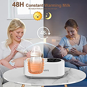 Hopebig Bottle Warmer Upgraded 7-in-1 Water-Free Bottle Warmer for Breastmilk or Formula Baby Bottle Warmer Milk Warmer with LED Display Accurate Precise Temperature Control and Timer