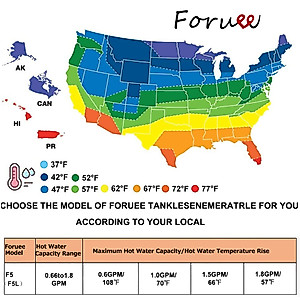 Portable Water Heater, Propane Tankless Water Heater, 1.32GPM/5Litre Capacity, 6-IN-1 Multiple Protection, 7 More Usage Scenarios, Low Pressure Startup, Lemon Tree