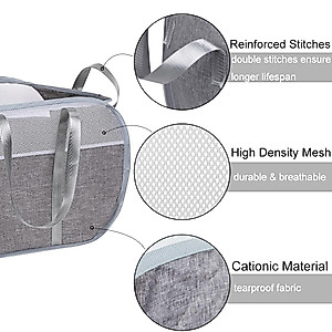 Aplter Collapsible Laundry Baskets Foldable Baskets with Reinforced Handles Pop Up Laundry Hamper Mesh Dirty Clothes Hamper Tear-proof for College Dormitory, Kid’s Room, Bedroom, Laundry Room,Grey