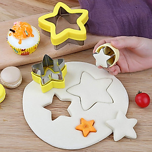 Star Cookie Cutters, Stainless Steel Star Shapes Baking Vegetable Shape Cutters, Mini & Medium & Large Star Cookie Cutters, Five-pointed Star Biscuit Molds，Vegetable Cutters Shapes Set for Kids Baking