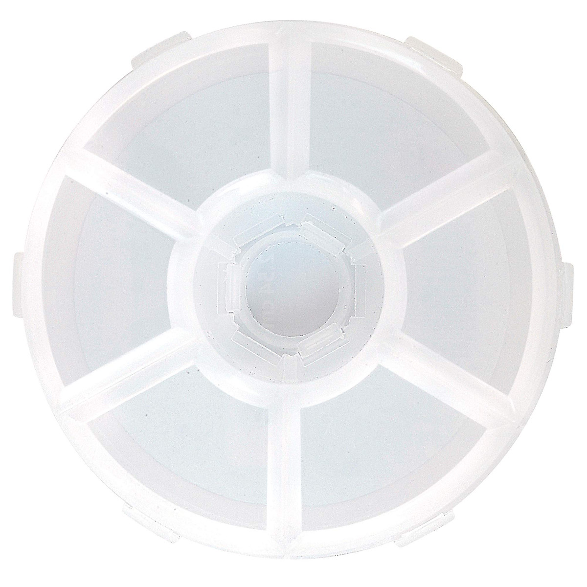 The Beadery 6 Compartment Round Organizer Storage Container, clear