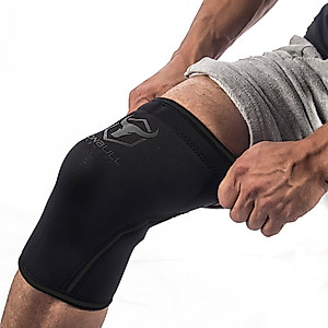 Knee Sleeves 7mm (1 Pair) - High Performance Knee Sleeve Support For Weight Lifting, Cross Training & Powerlifting - Best Knee Wraps & Straps Compression - For Men and Women (Black/Charcoal, Large)