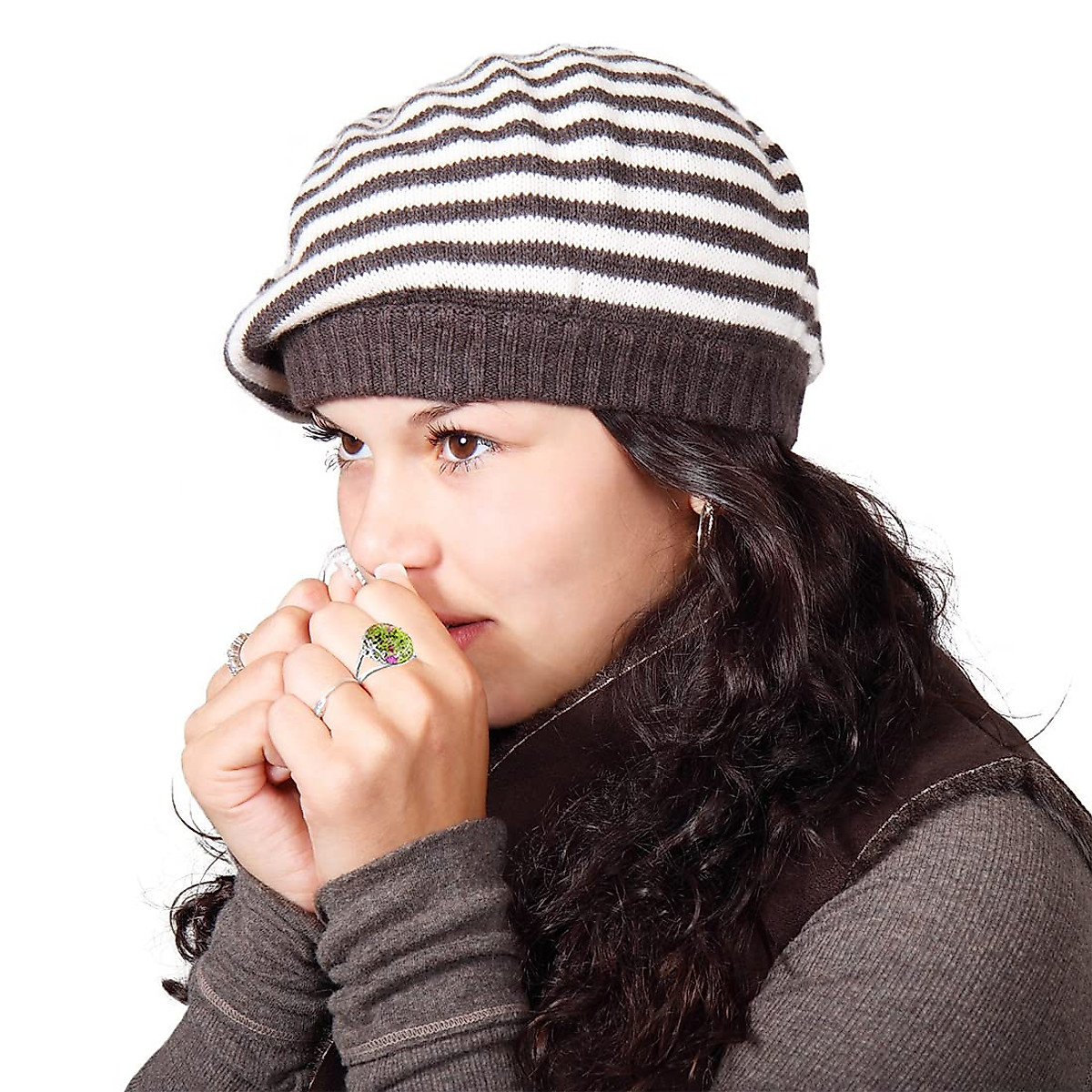 DALEGEM Natural Oval Green Epidote Quartz Crystal Jade Jasper Stone Ring for Women ,S925 Sterling Silver Edged with Flower Vine Oval Thick Natural Genuine Color Colorful Quartz Crystal Gemstone Engagement Wedding Turkish Turkey Stone Ring Jewelry (Ring_B,