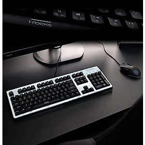 i-rocks Combo｜Red switches K76M Custom Silent Mechanical Gaming Keyboard (Black) Bundle with M40E RGB Wired Gaming Mouse (Black)