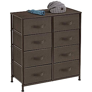 Sorbus Dresser with 8 Drawers - Furniture Storage Chest Tower Unit for Bedroom, Hallway, Closet, Office Organization - Steel Frame, Wood Top, Easy Pull Fabric Bins (Brown)