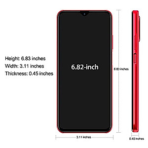 Ulefone Note 12 Unlocked Cell Phone, 4G Unlocked Smartphone, 6.82” Ultra-Large Screen with Slim Structure, 7700mAh Battery, 4+128GB, 3-Card Slot, Face Unlock/Fingerprint Recognition, Red